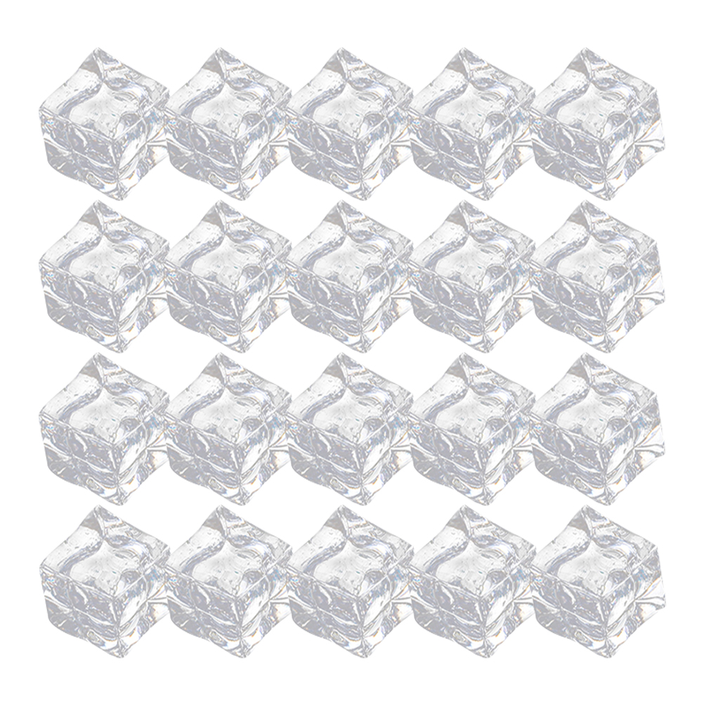 50pcs Transparent Acrylic Fake Ice Cubes Simulation Crushed Rocks Props ...