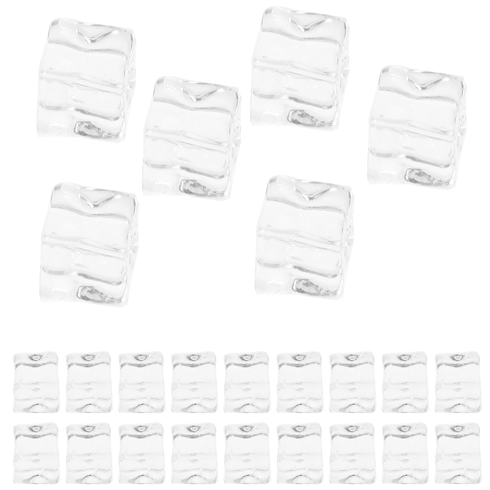 Ingridstore 50-Cavity Reusable Plastic Fake Ice Cubes, 1.5cm ...