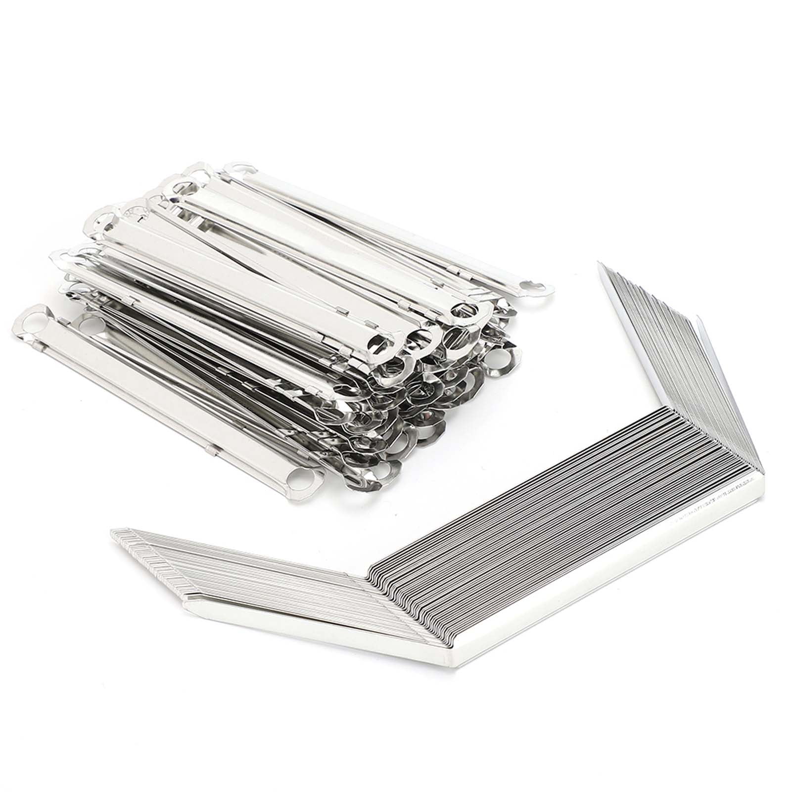 50pcs File Fasteners 2-Hole Iron Binder Clip Paper Prong Fastener ...