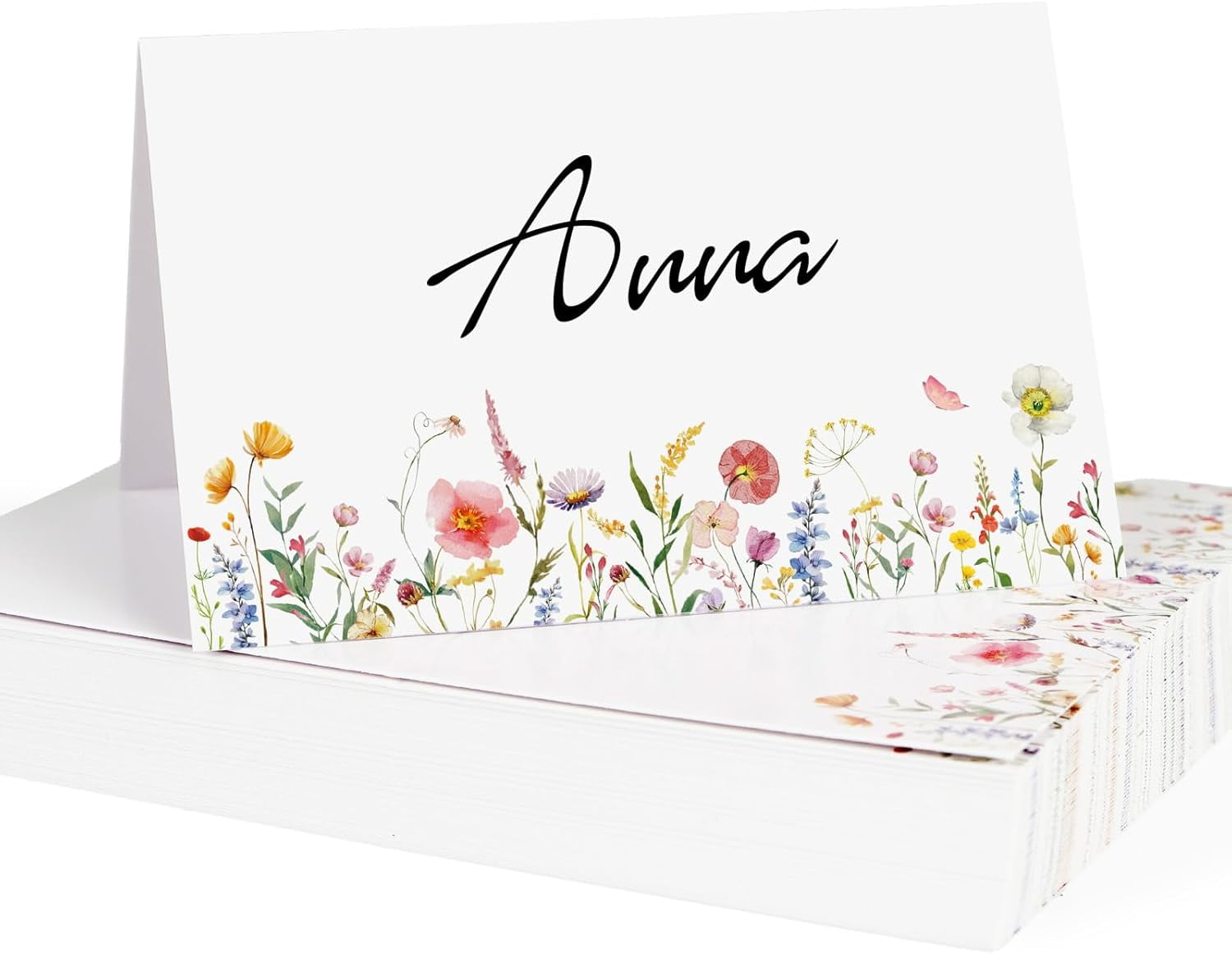 50pcs Floral Wildflower Place Cards for Wedding Engagement Bridal ...