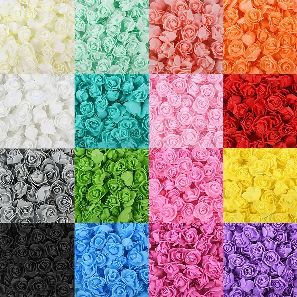 50pcs Foam Rose Simulation Rose Flowers Head Artificial Foam Rose ...
