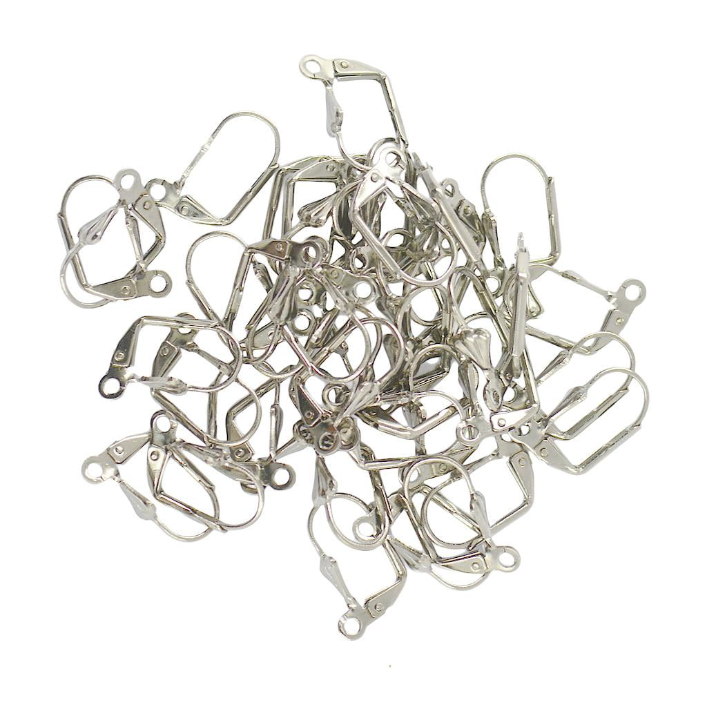 50pcs French Lever Back Earring Hook Ear Wire with Open Loop for ...