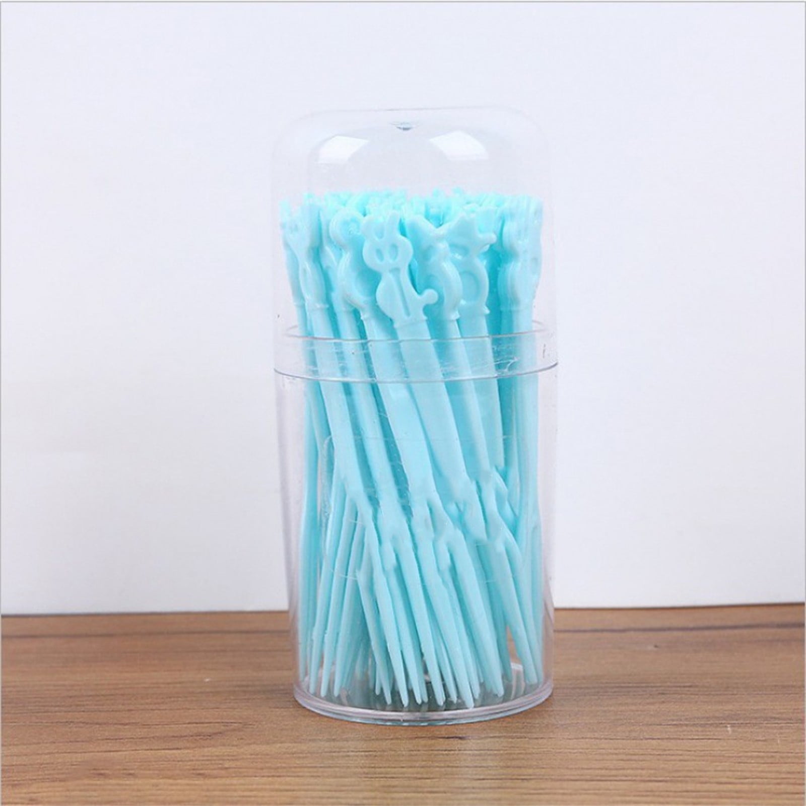 50pcs Fruit Fork Disposable Plastic Fork Two Tooth Fork Dessert Cake ...