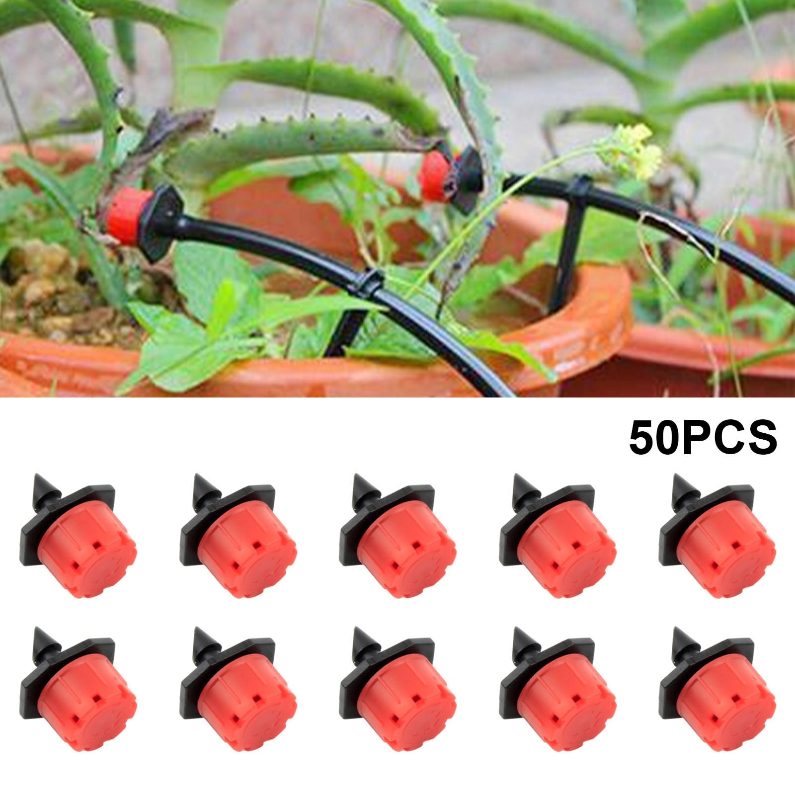 50pcs Garden Irrigation Nozzle Adjustable Dripper Sprinkler Emitter ...