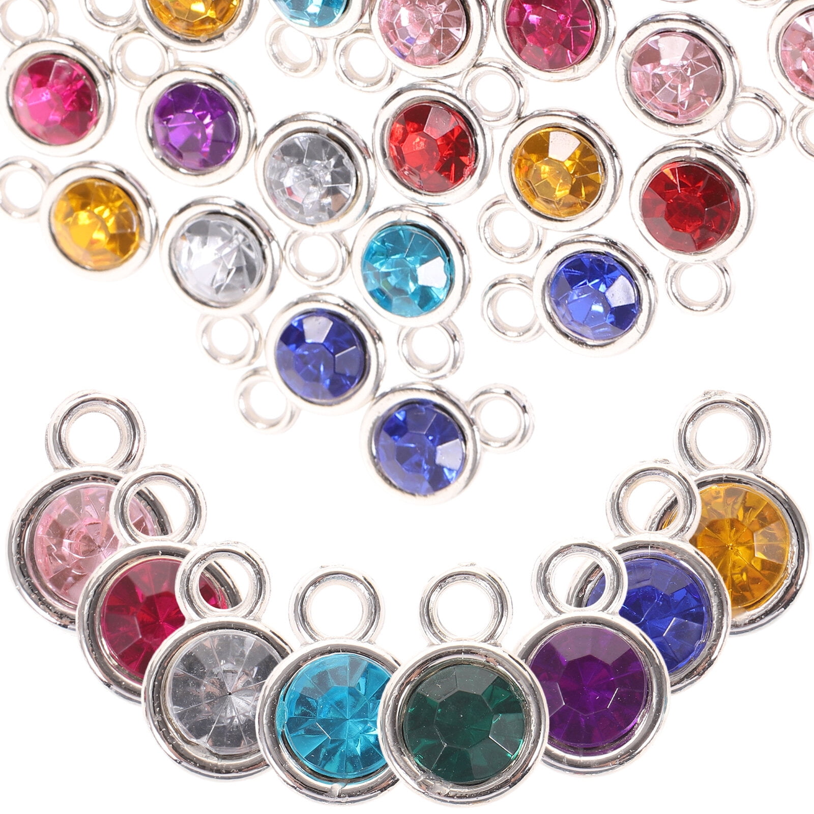 50pcs Gemstone Charms DIY Jewelry Charm Pendants for Necklace Bracelet ...