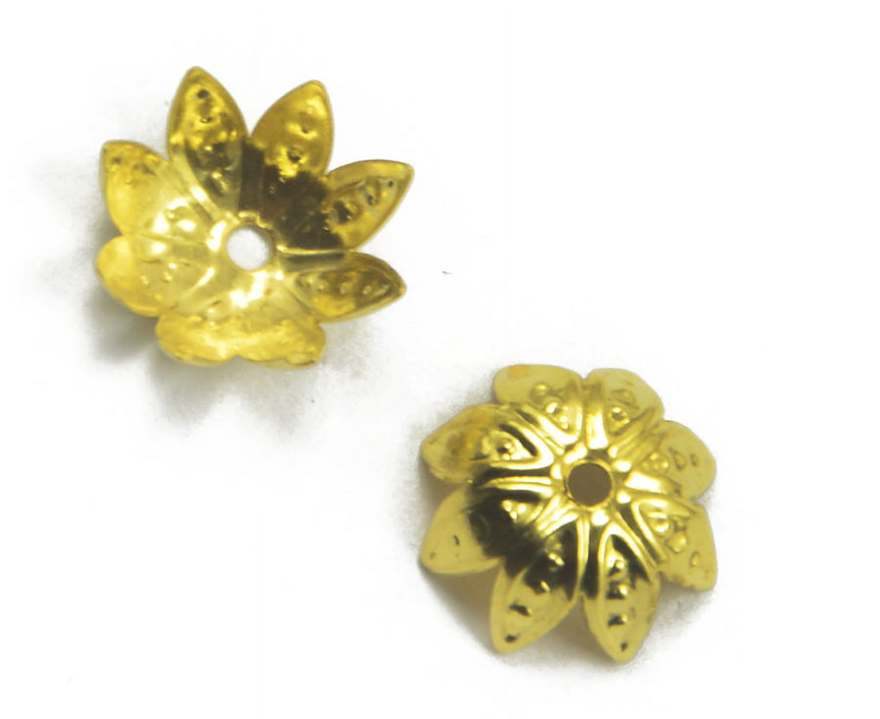 50pcs Gold Tone Filigree Flower Spacer Bead End Caps Jewelry Bracelet ...