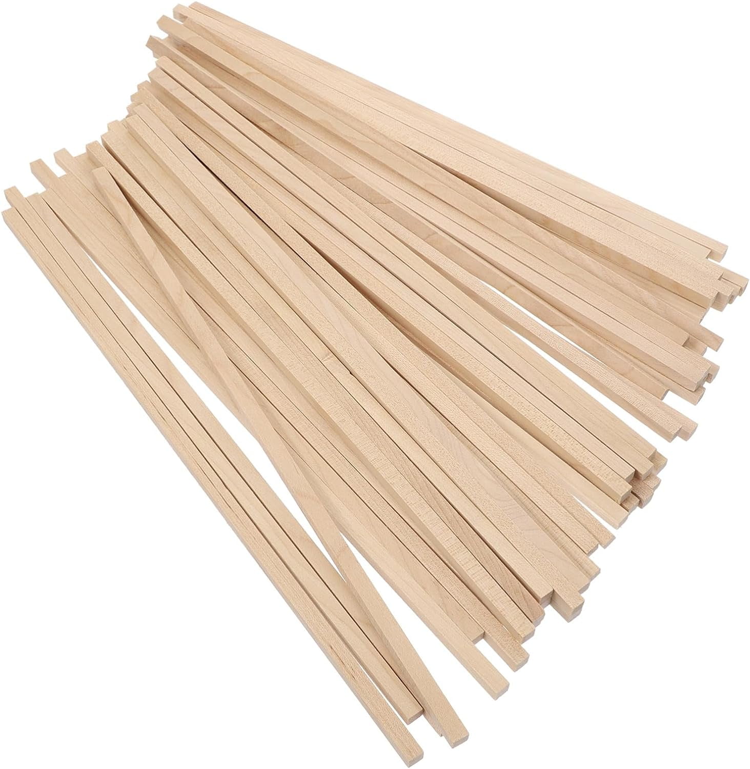 50pcs Handmade Wooden Strips Wooden Craft DIY Accessory Square Wooden ...