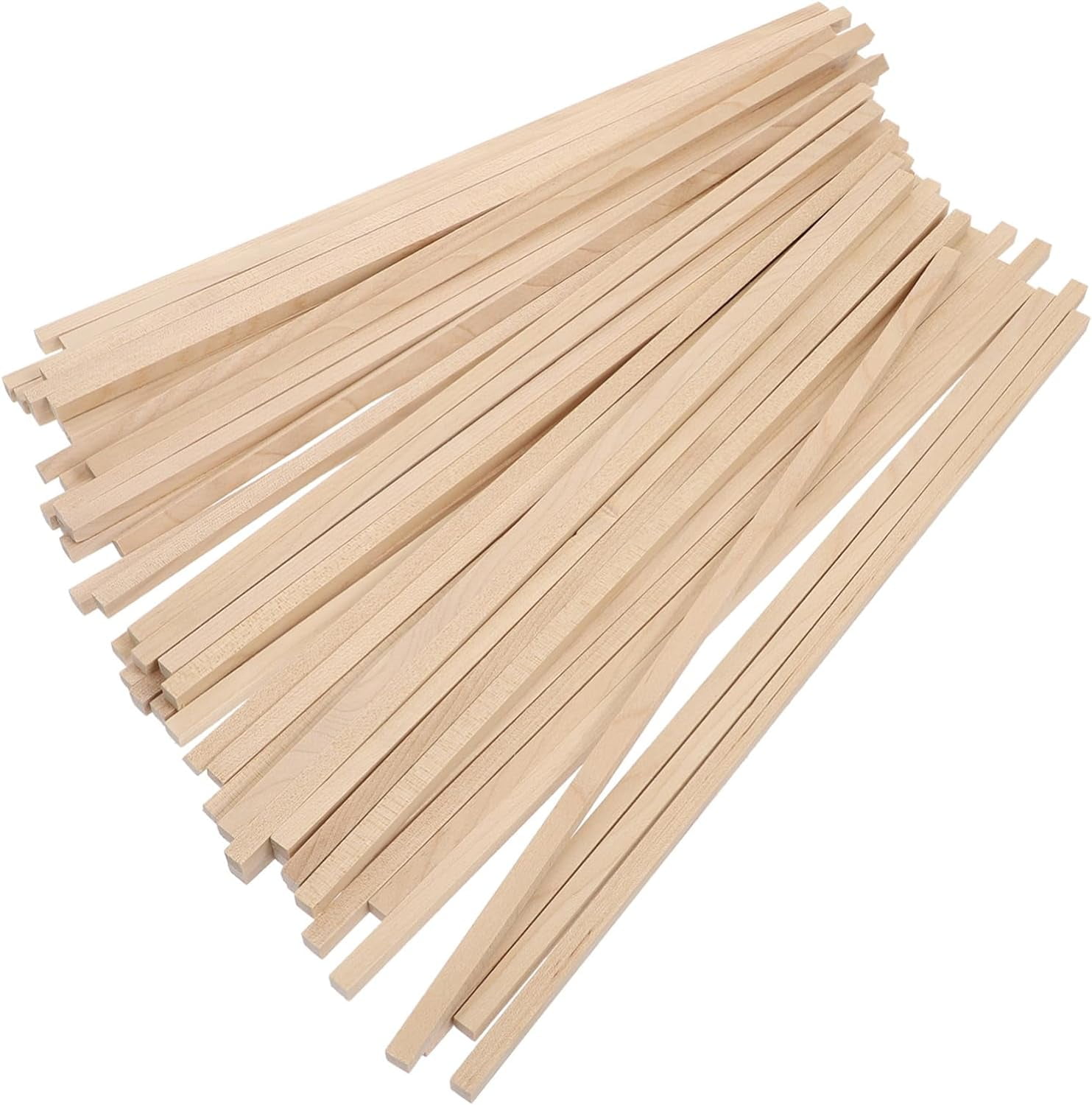 50pcs Handmade Wooden Strips DIY Handmade Materials Dowel Square Wooden ...