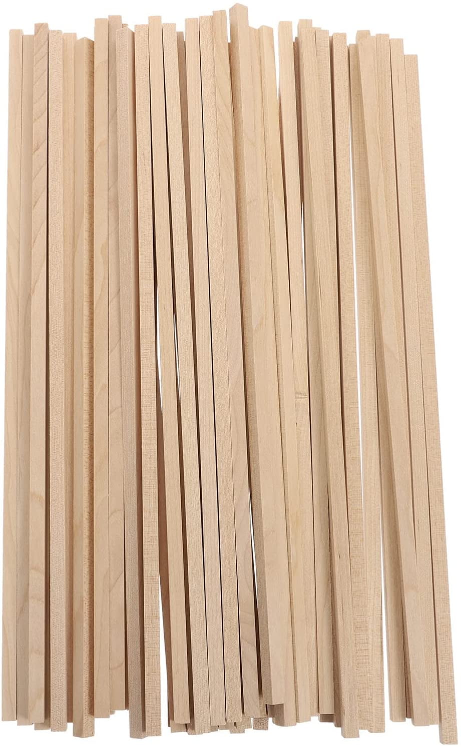 50pcs Handmade Wooden Strips Round Wood Square Wooden Dowel Rod Brain ...