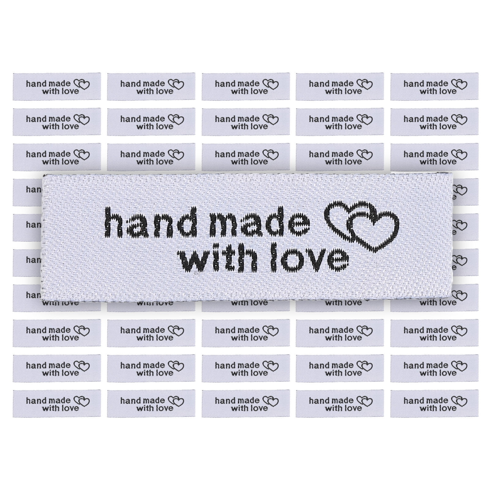 50pcs Handmade with Love Sewing Labels Embroidered Label Tags for Sew ...