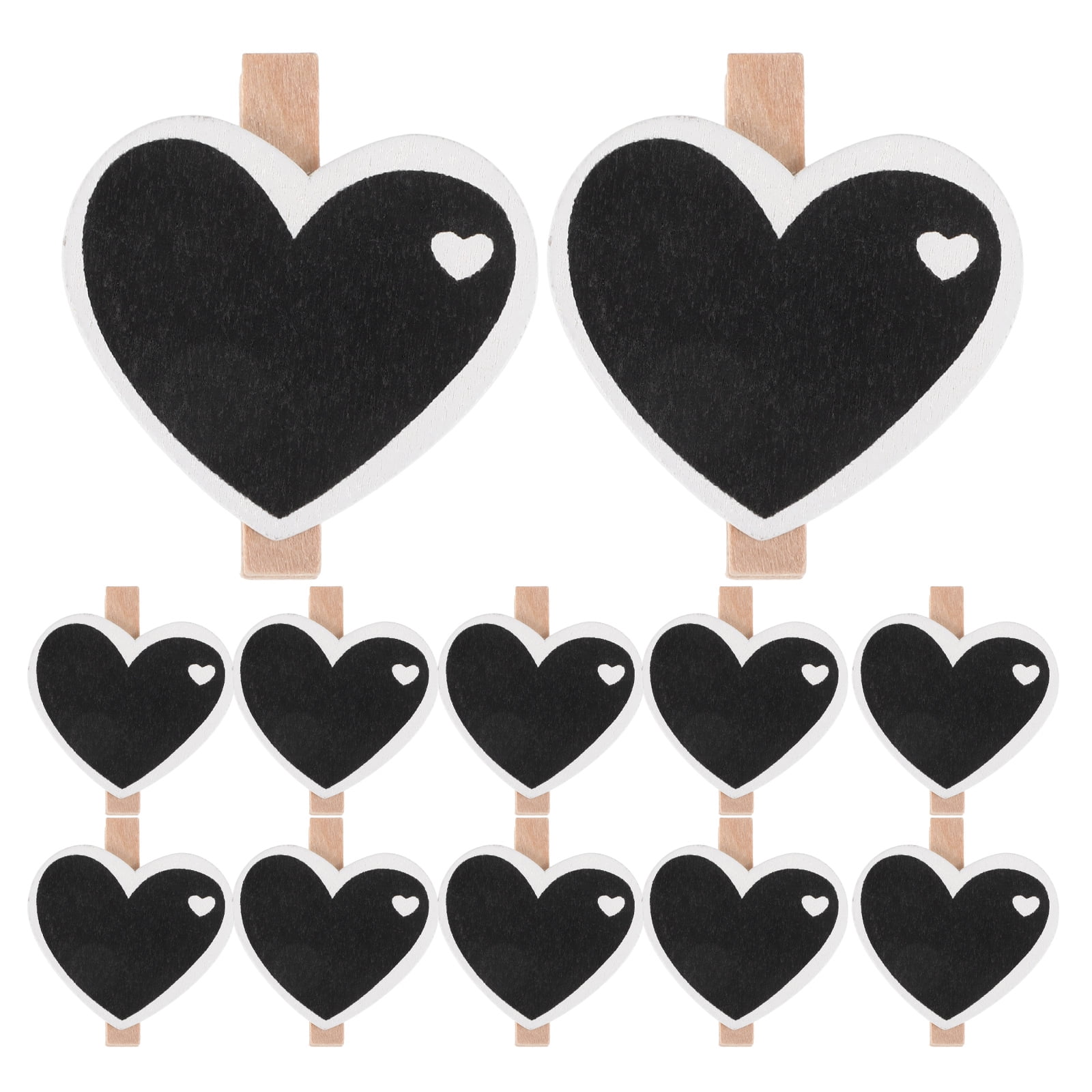 50pcs Heart Mini Wooden Photo Clips Clothespin Clothes Pins Craft Clip ...