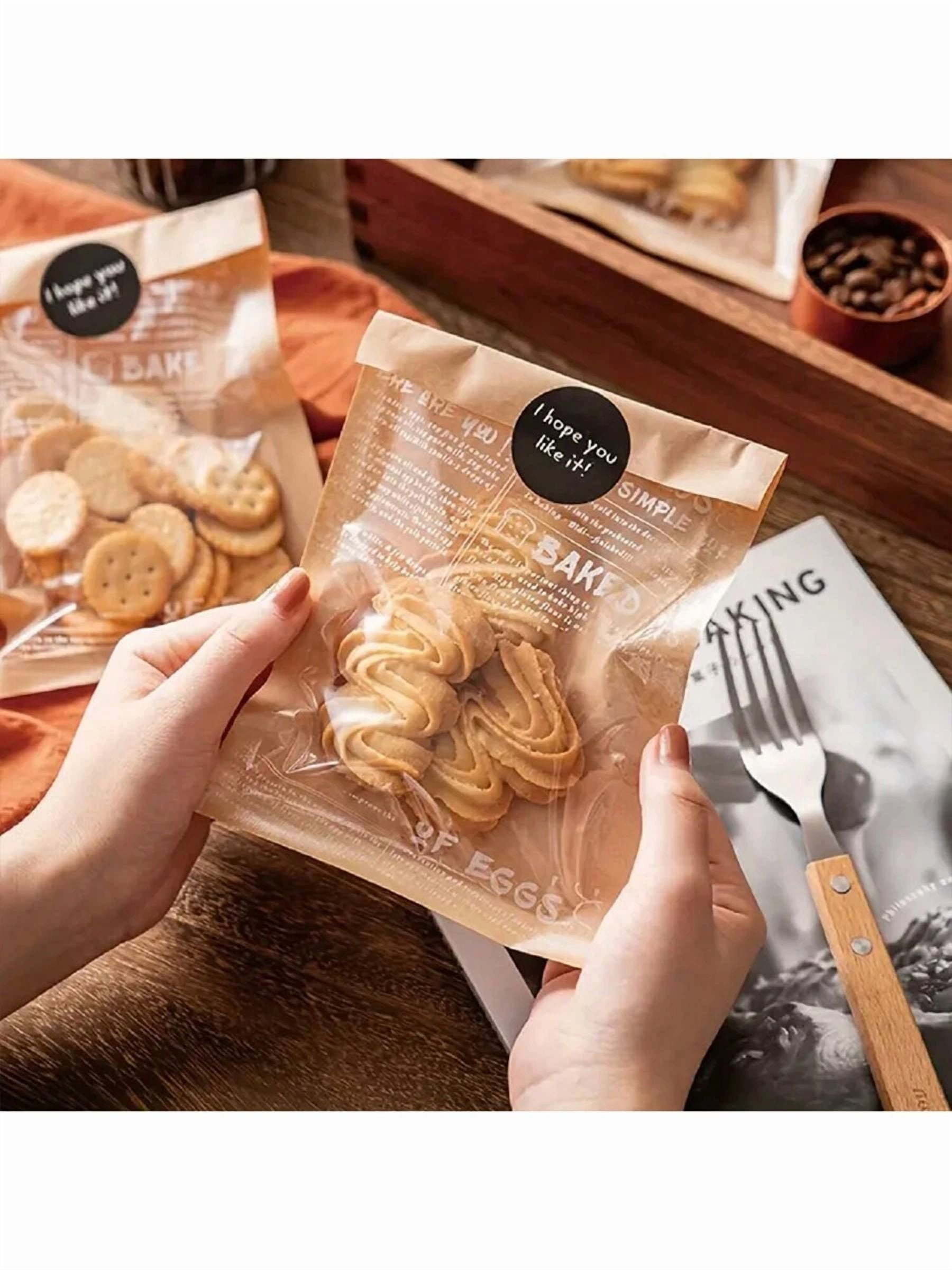 50pcs Heat Sealable Bread Bags with Window - Disposable Translucent ...