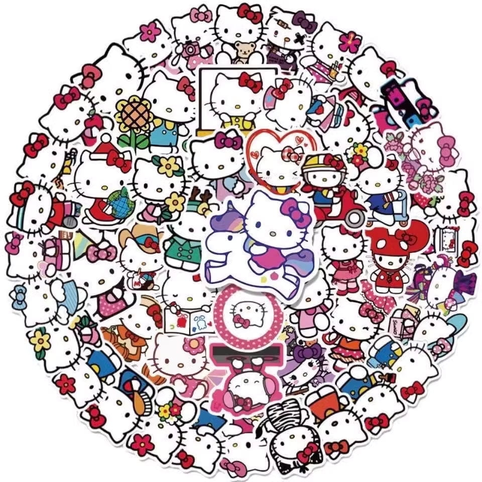 50pcs Hello Kitty Stickers: Cute Waterproof Decals for Laptop, Bottle ...