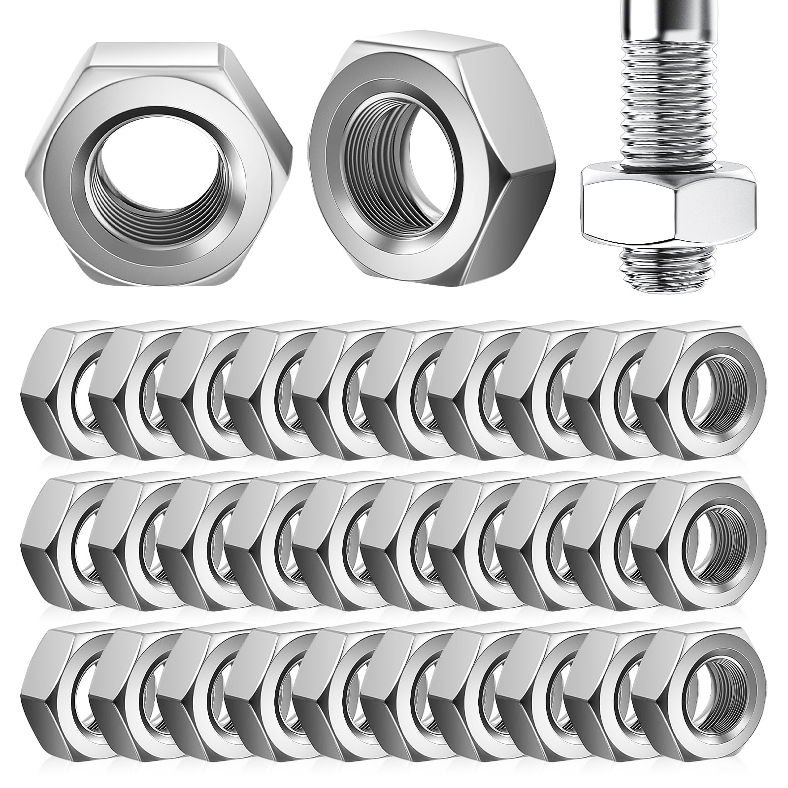 Raindrops 50 Pcs Stainless Steel Nuts M 4 Screw Home Improvement ...