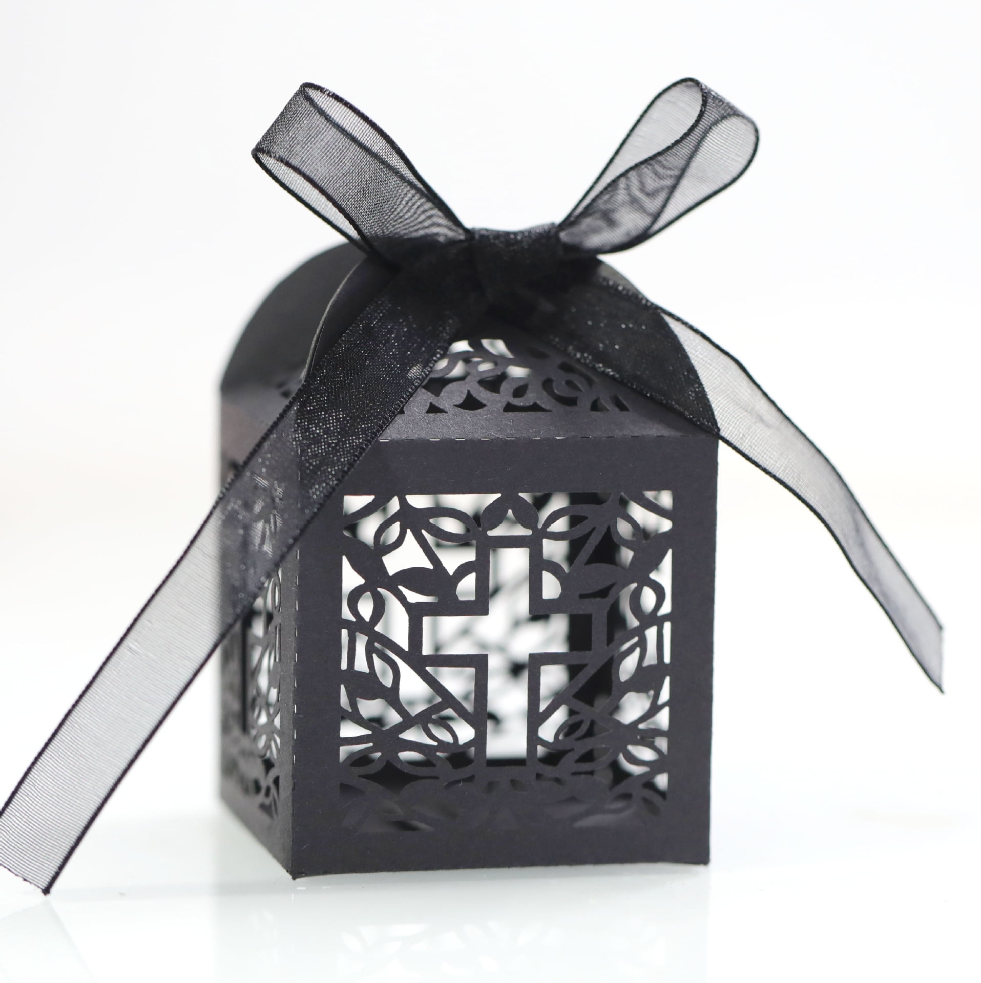 50pcs Hollow Wedding Candy Box, Ice White Pearlescent Candy Box ...