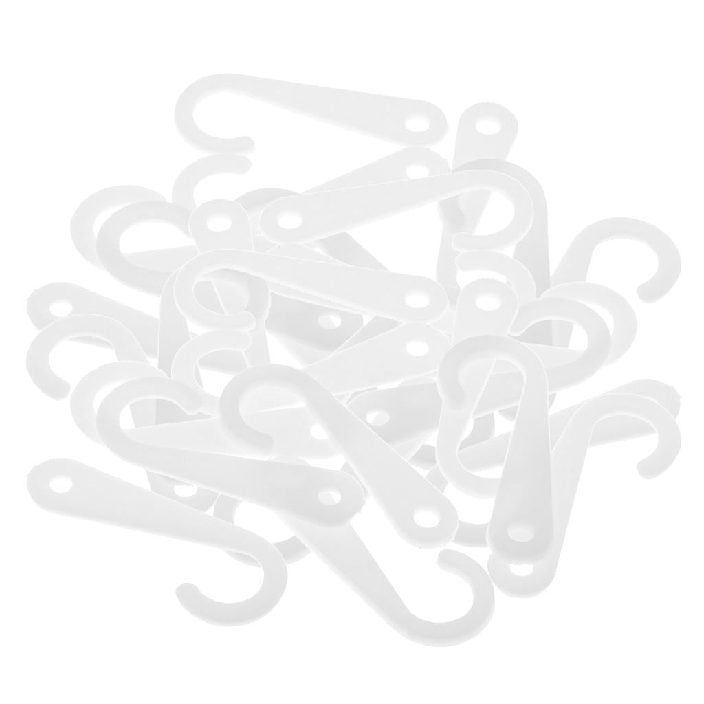 50pcs Hooks Fasteners DIT Socks T-Shirt Clothing Display Hanger, White ...
