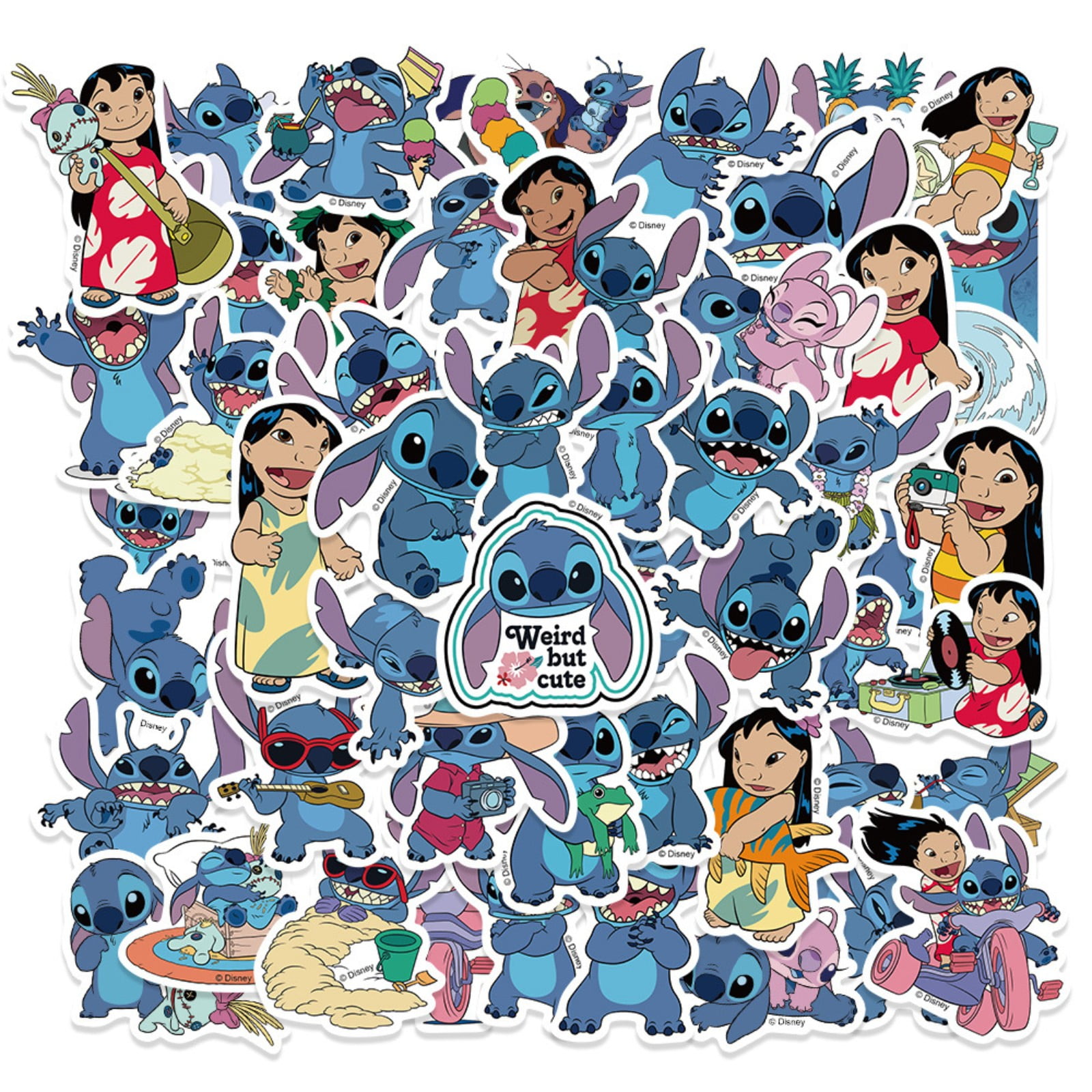 50pcs Hot Cartoon Stitch Anime Stickers Laptop Bedroom Wardrobe Car ...