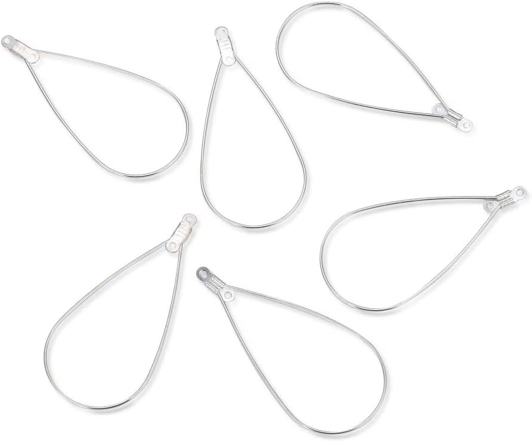 50pcs Hypoallergenic Silver Teardrop Beading Hoop Link Connector ...