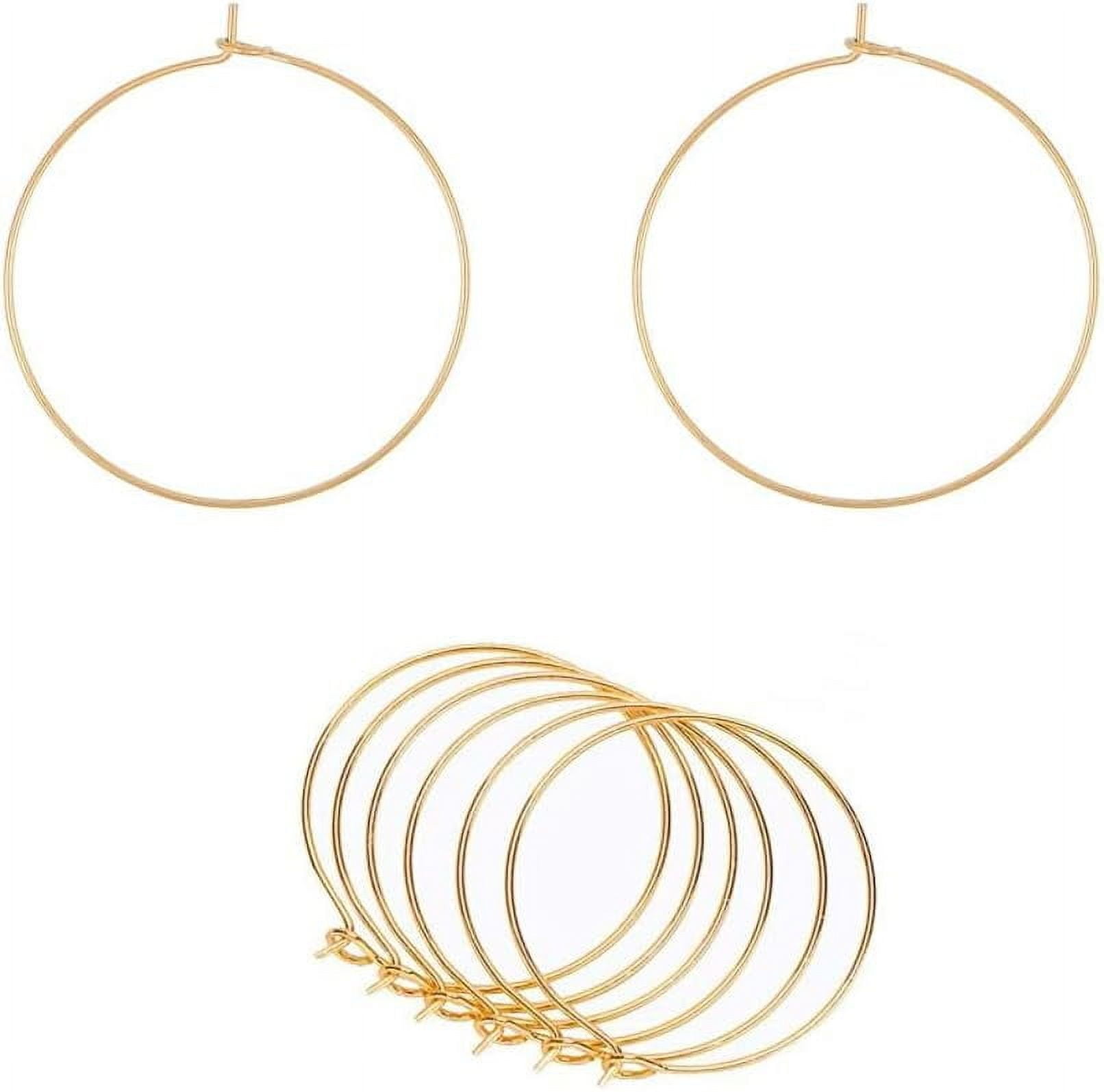 50pcs Hypoallergenic Tarnish Resistant 20mm Gold Round Hoop Connector ...
