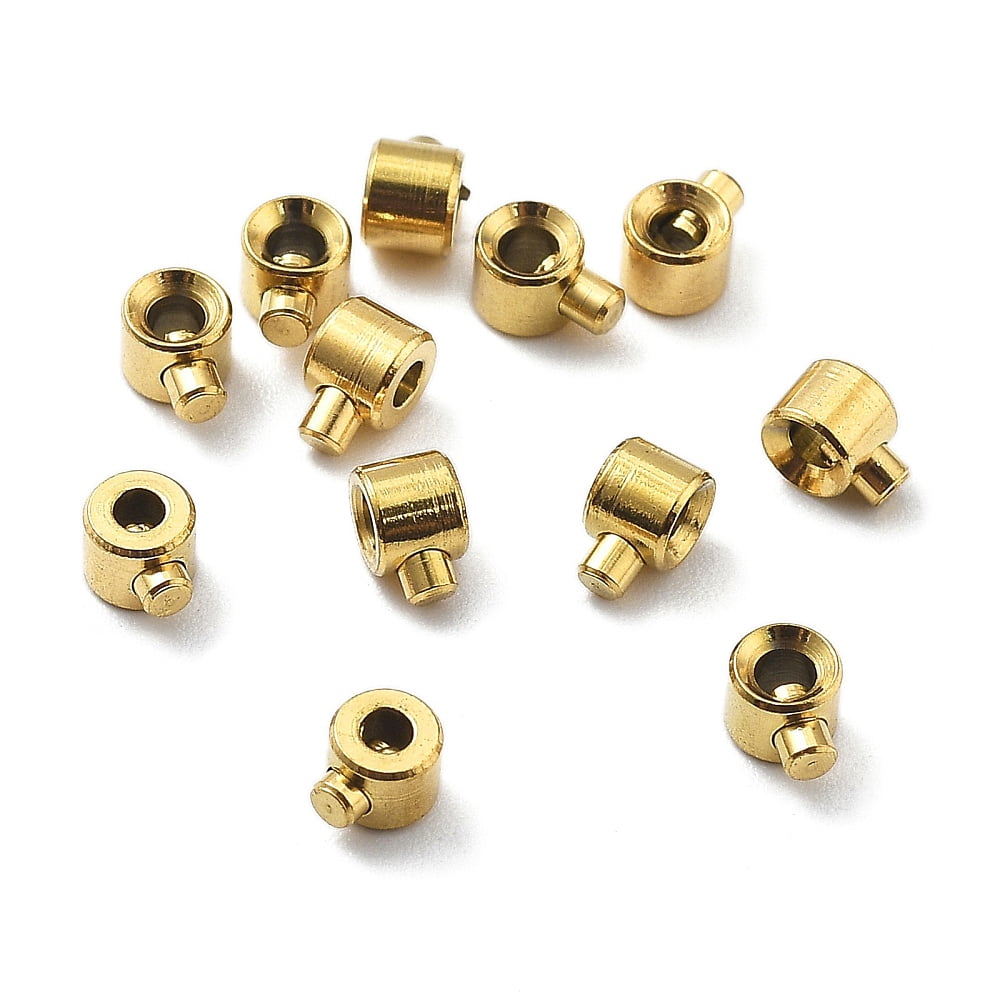 50pcs Ion Plating(IP) 304 Stainless Steel Crimp Beads Loose Spacer ...