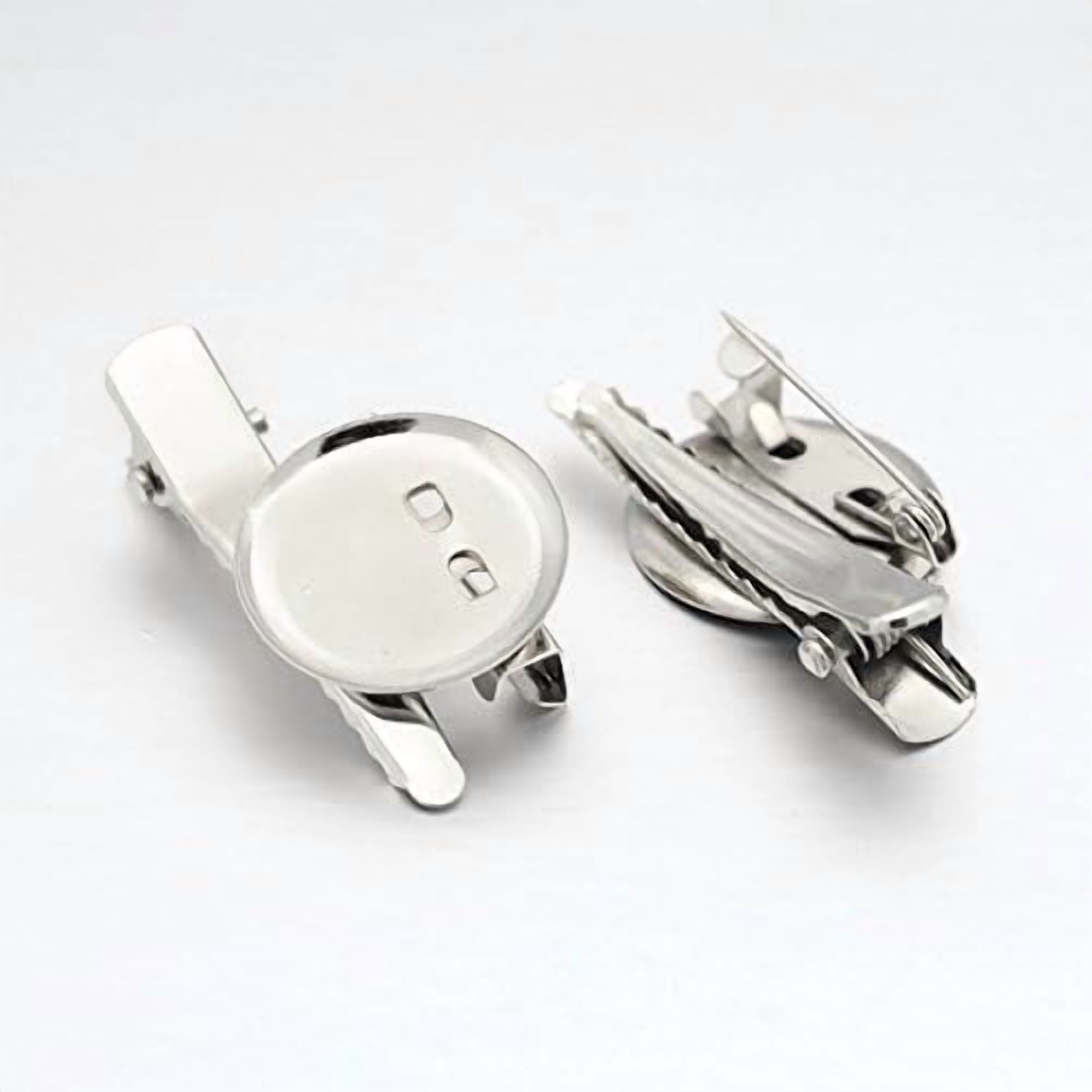50pcs Iron Brooch Cabochon Settings with Alligator Hair Clip Findings ...