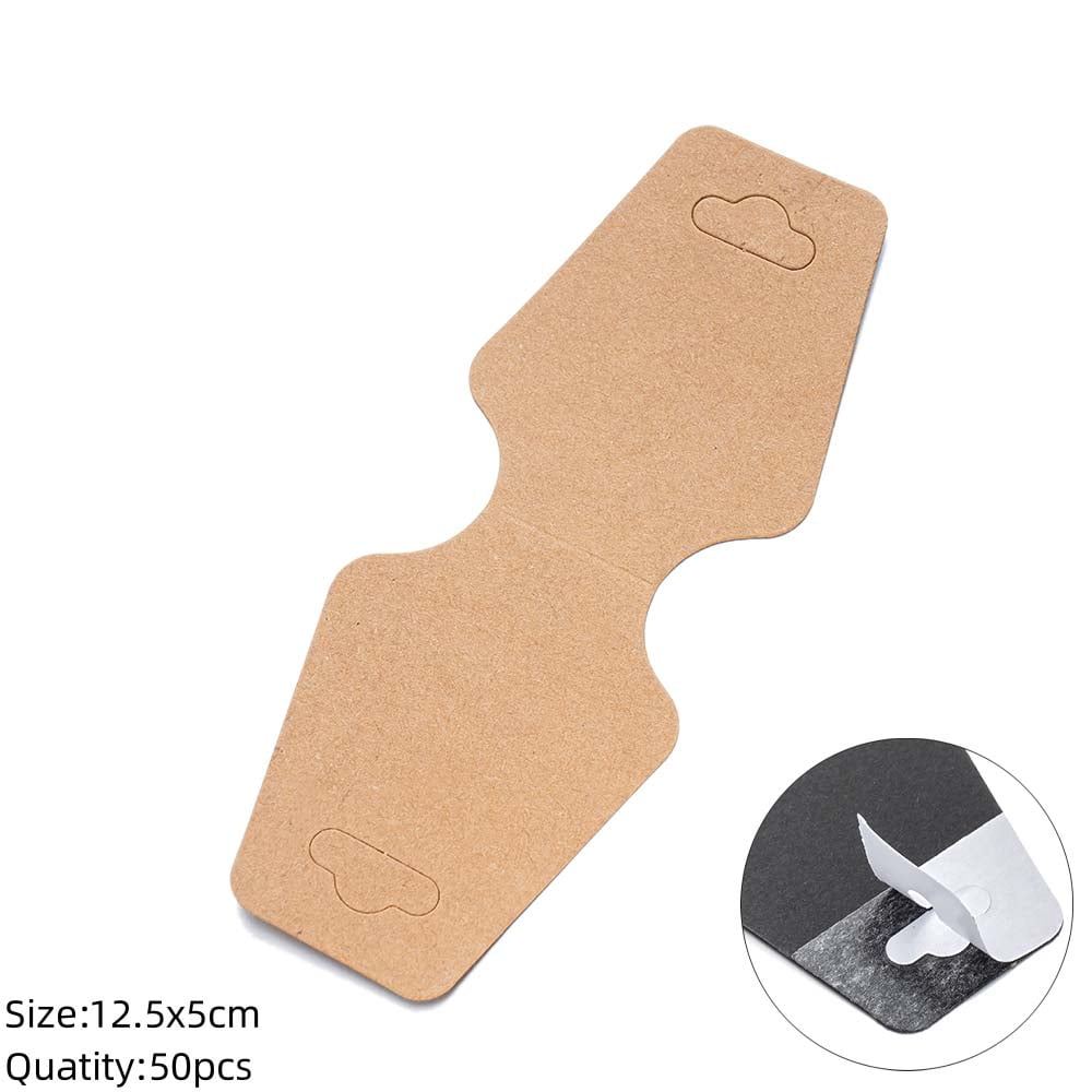 50pcs Jewelry Display Card Price Tag Foldable Blank Kraft Paper Holder ...
