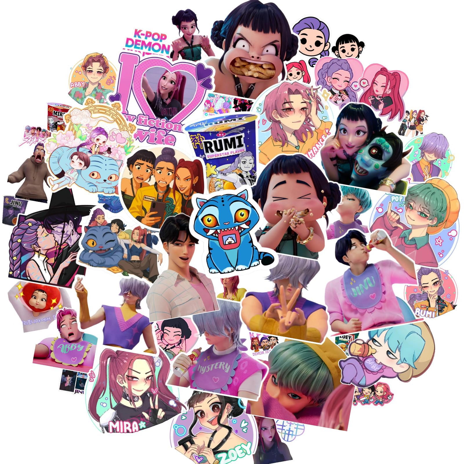50pcs Pop Singers Stickers, pop Hu-ntrix/Saja Boys Cute Cartoon ...