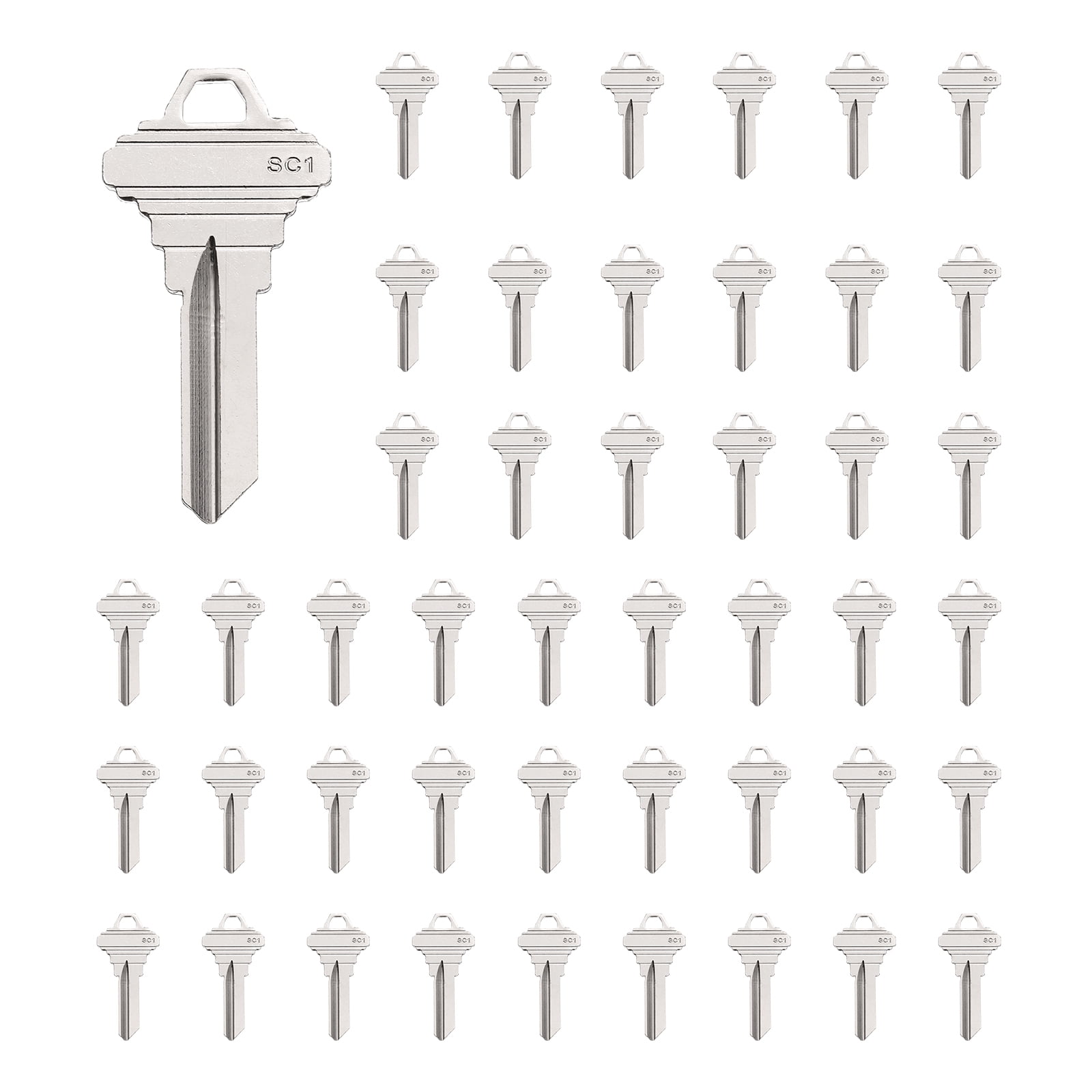 50pcs Key Blanks SC1 Brass Key Blanks Uncut Copper Structures for House ...