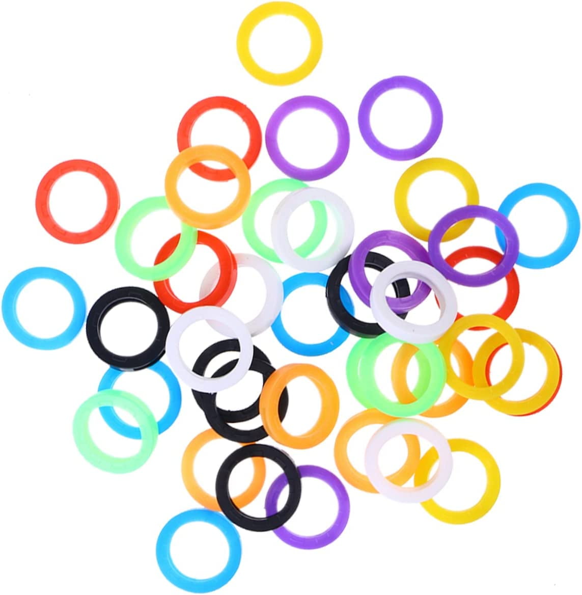 50pcs Key Chain Colored Key Covers Square Labels Round Labels Plastic ...