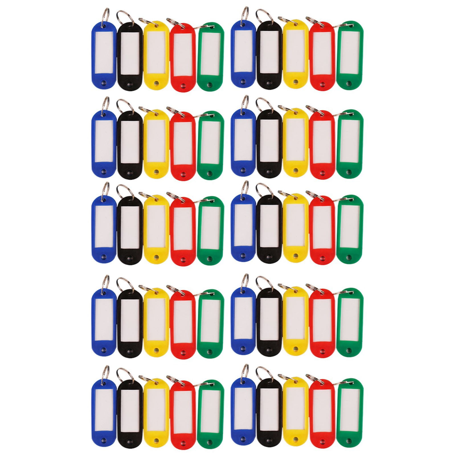 50pcs Key Ring Tags - Key Tags, Plastic, Mixed Color Combination of ...