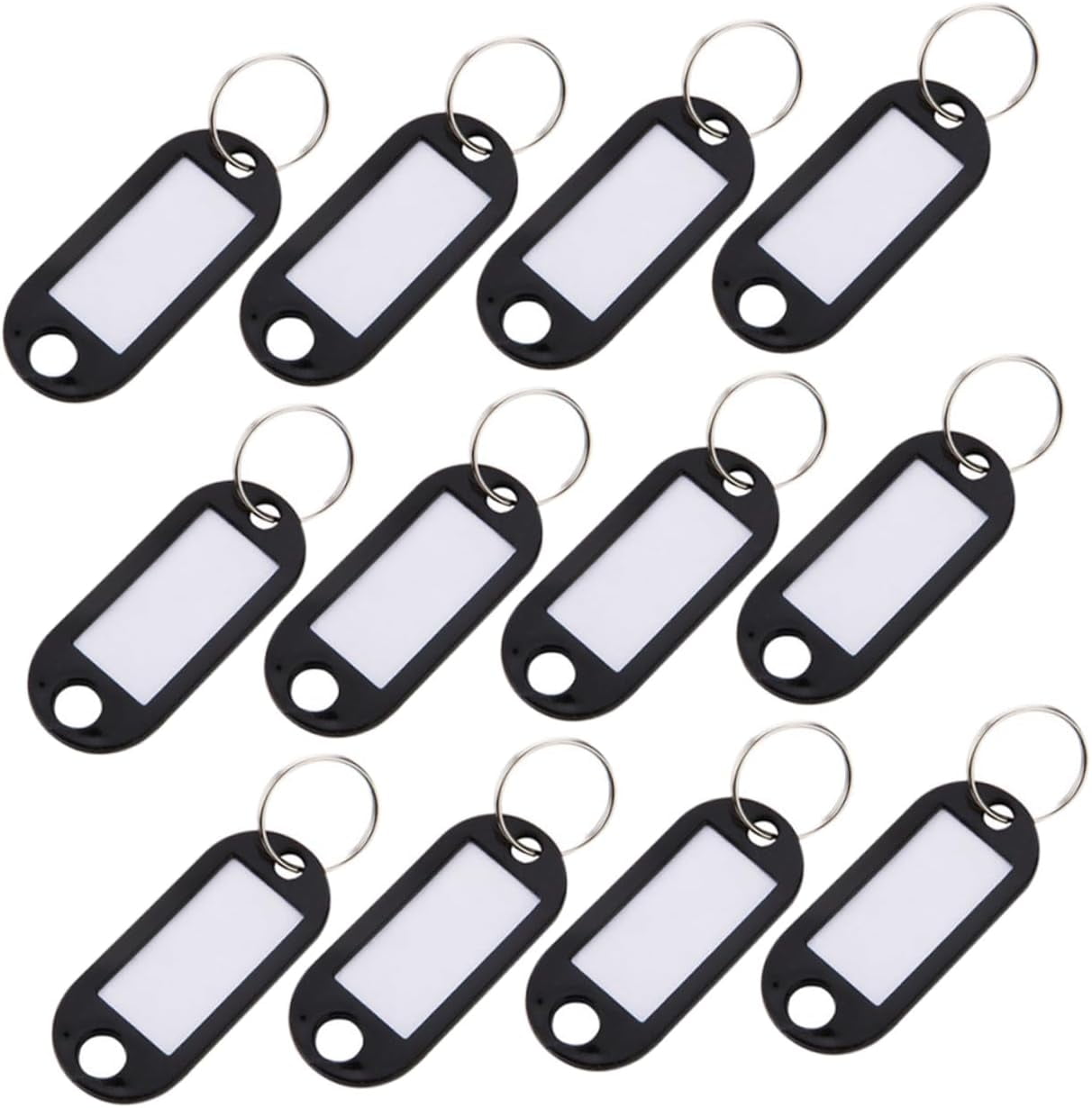 50pcs Keychain Tag Number Tags Blank Labels Ring Keychain Plastic Key ...