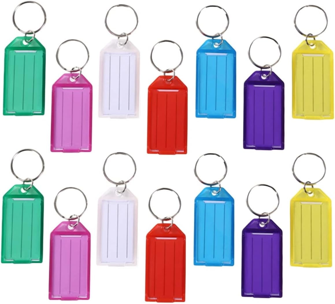 50pcs Keychain Travel Tags Label Key Tag Plastic Keys Identifier Ring ...
