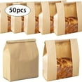 50pcs Kraft Paper Bread Bags, Brown Bakery Bags for Homemade Bread ...