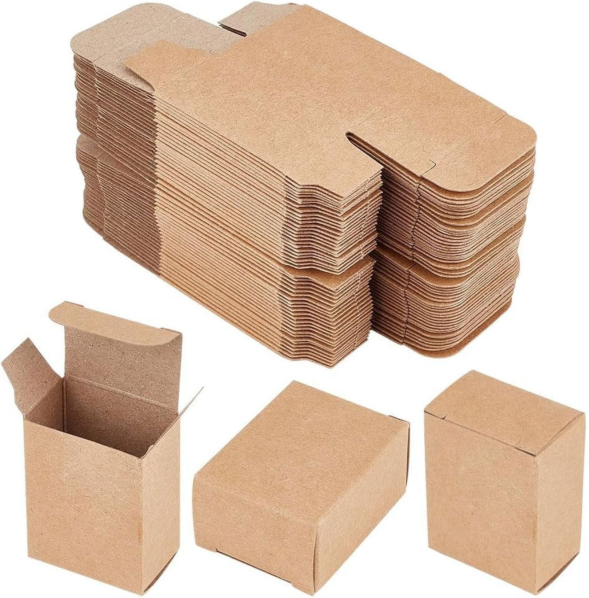 50pcs Kraft Paper Items Boxes with Lids 0.9x1.5x2 Inch Small Cardboard ...