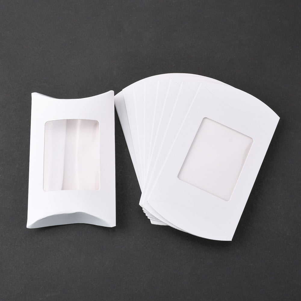 50pcs Kraft Paper Pillow boxes Gift Packing box White box: 12.5x8x2cm ...
