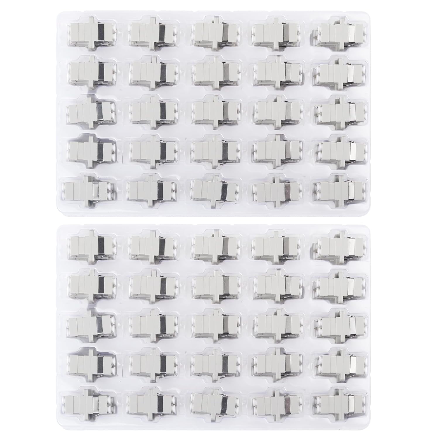 50pcs LC to LC OM1/OM2 Fiber Optical Coupler Adapter LC Coupler Duplex ...