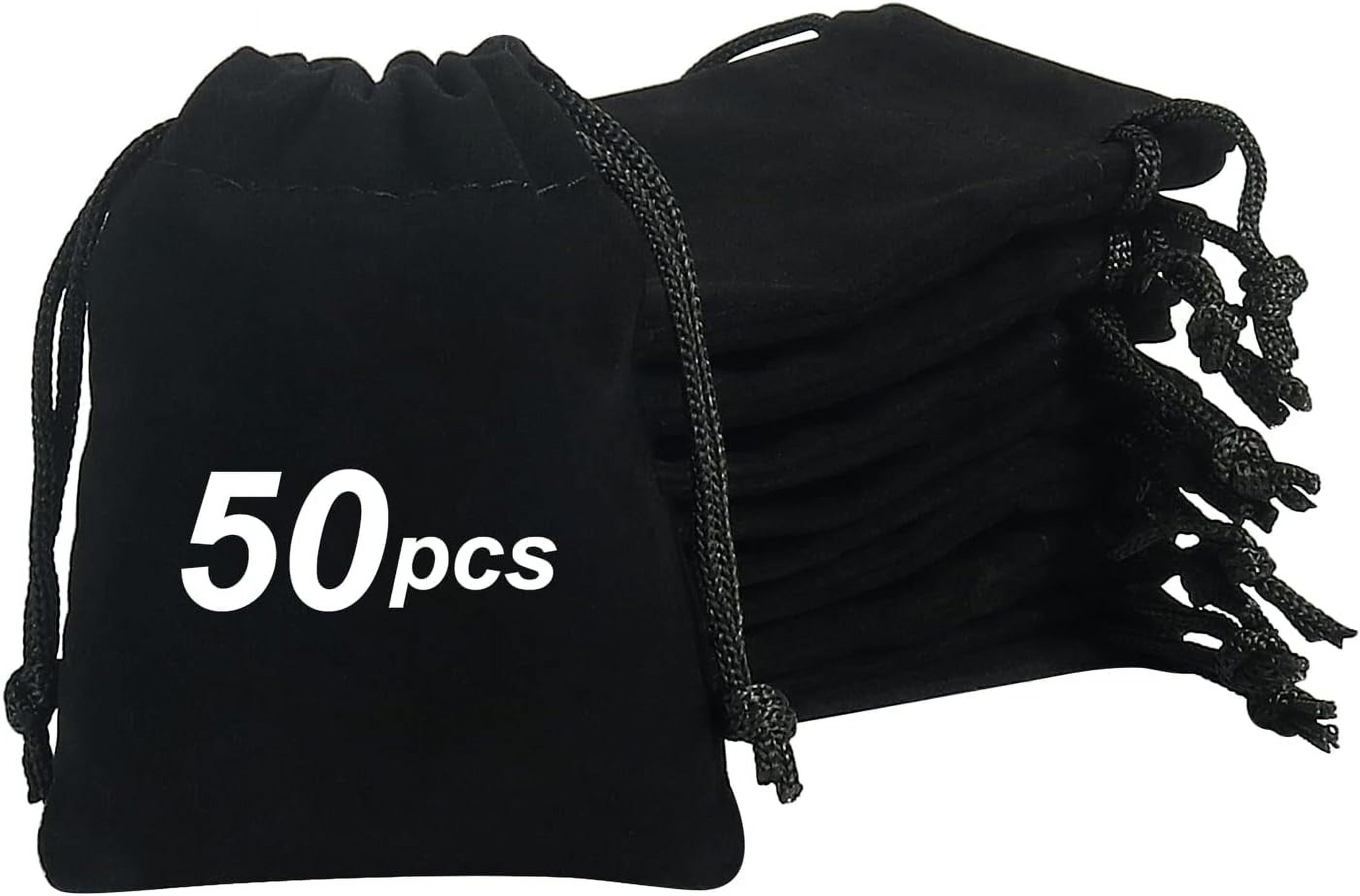 50pcs Little Velvet Jewelry Bags, 3.9x4.7inch Drawstring Gift Pouches ...