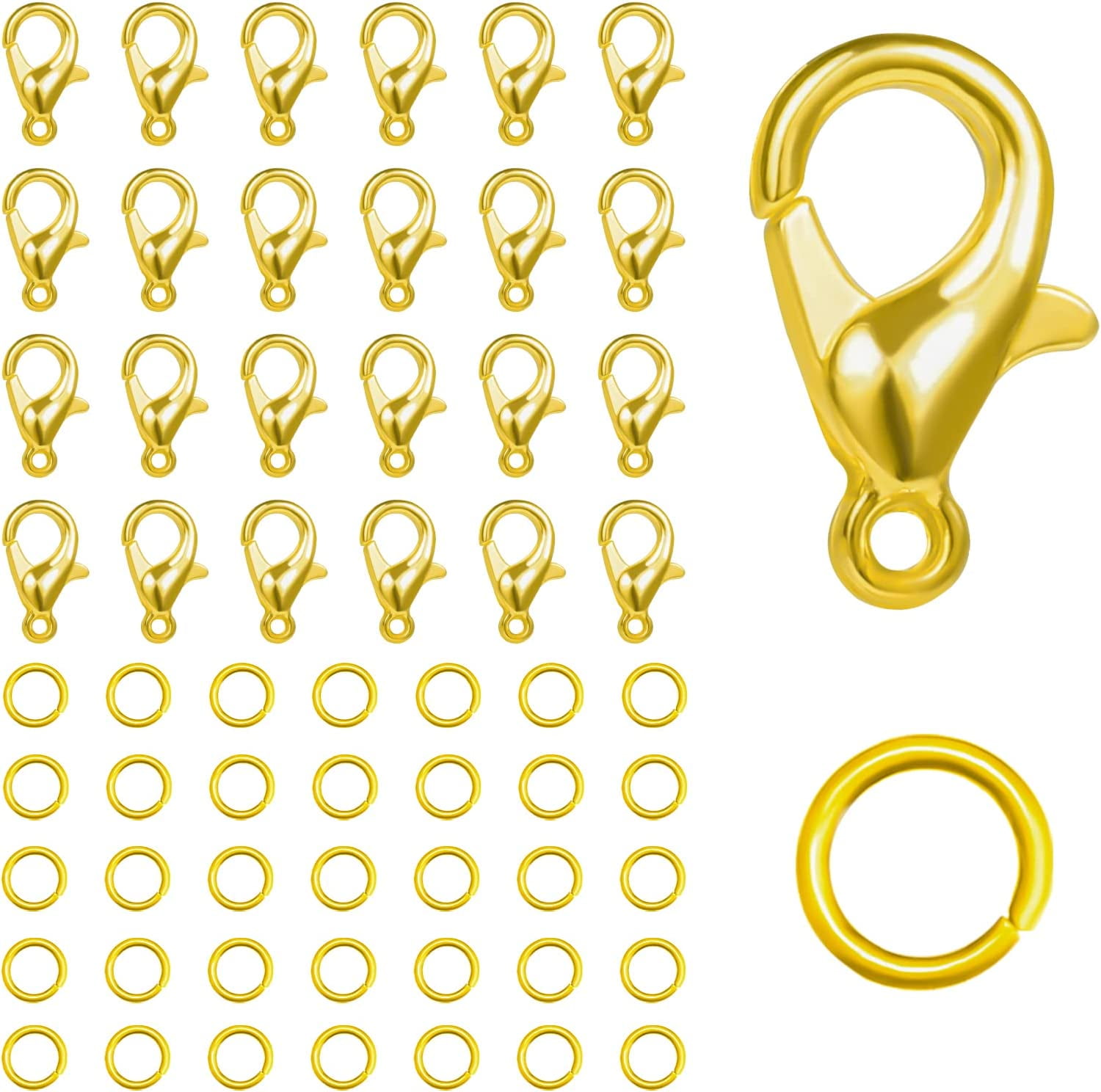 50pcs Lobster Clasp and 120pcs Open Jump Ring, Jewelry Bracelet ...