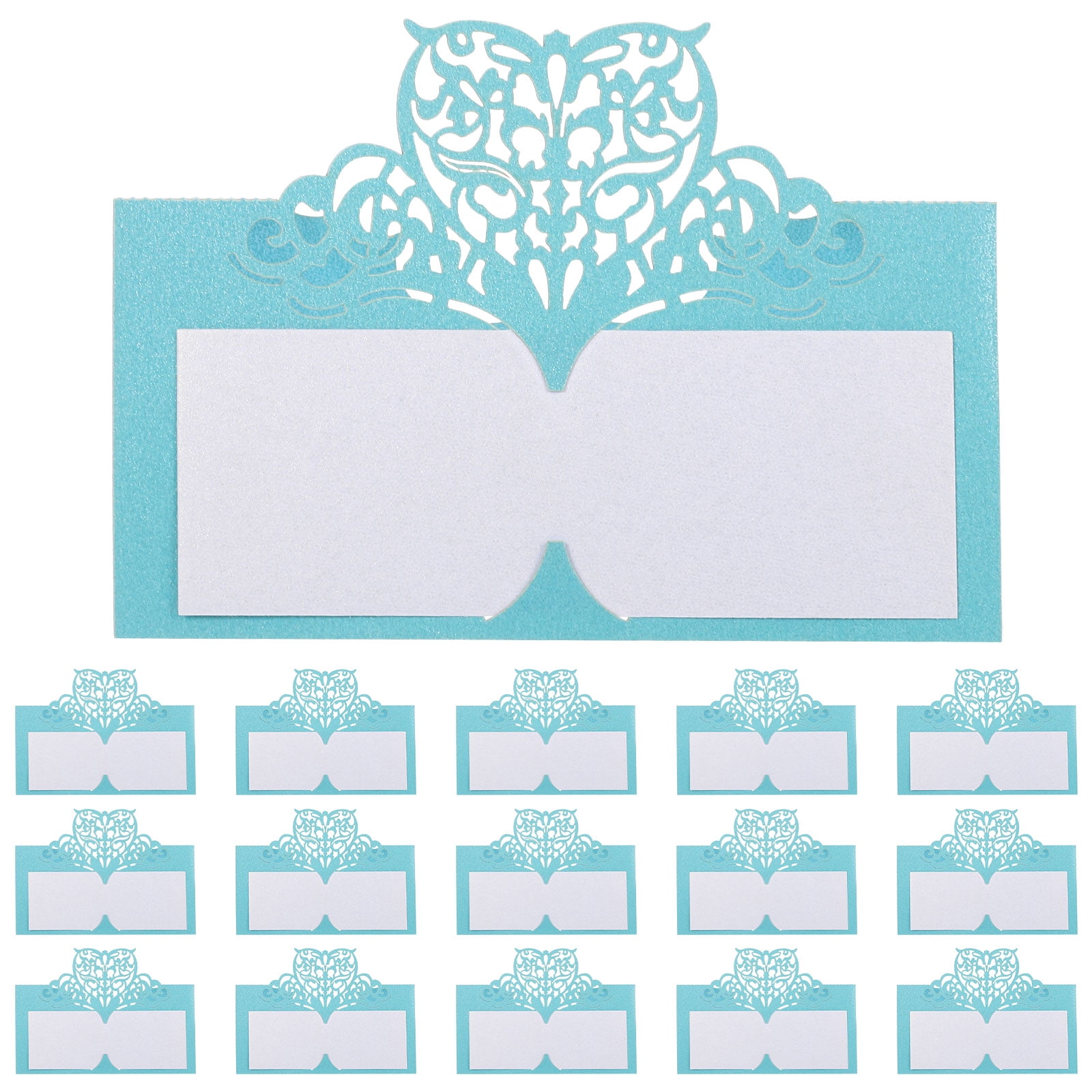 50pcs Love Hollow Heart Name Cards Vintage Paper Place Holders Creative ...