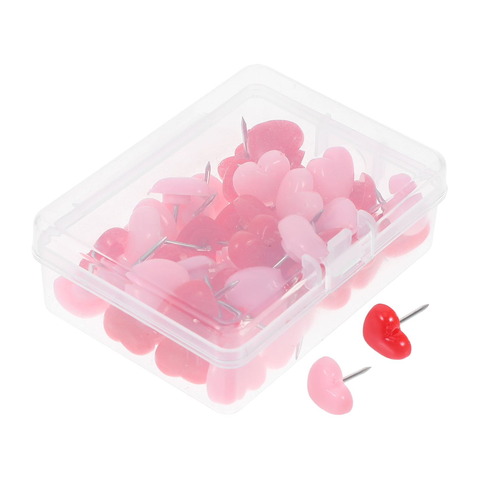 50pcs Love Push Pin Decorative Heart Map Pin Map Location Pin Message ...