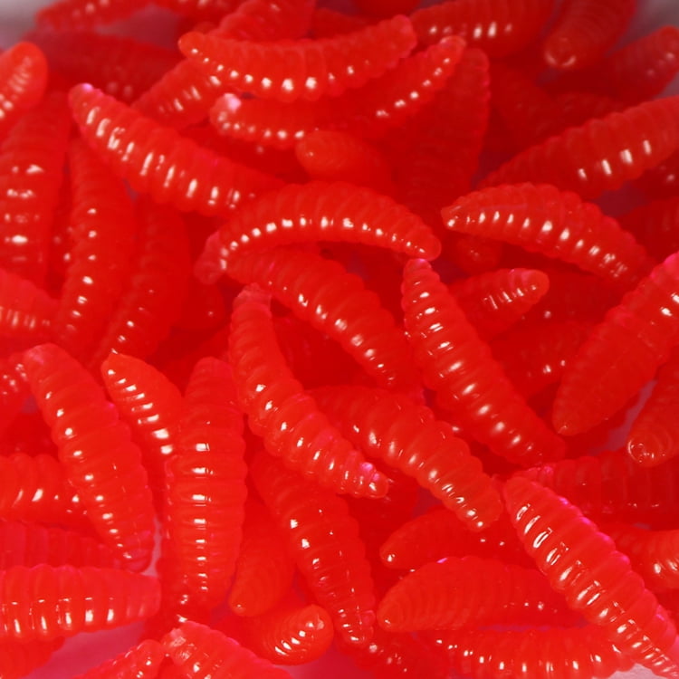 50pcs Lua Soft Bait Fake Breadworms Earthworms Red Worms Soft Worms ...