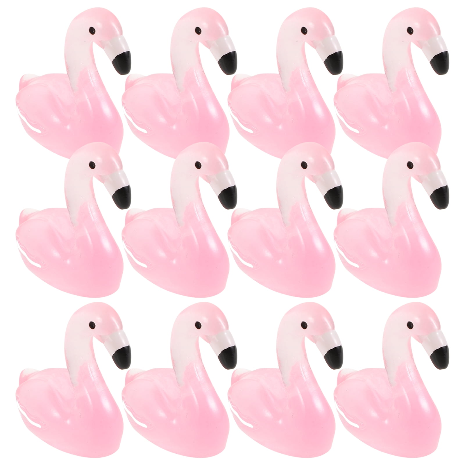 50pcs Luminous Flamingo Ornaments Flamingo Table Top Decor Mini Resin ...