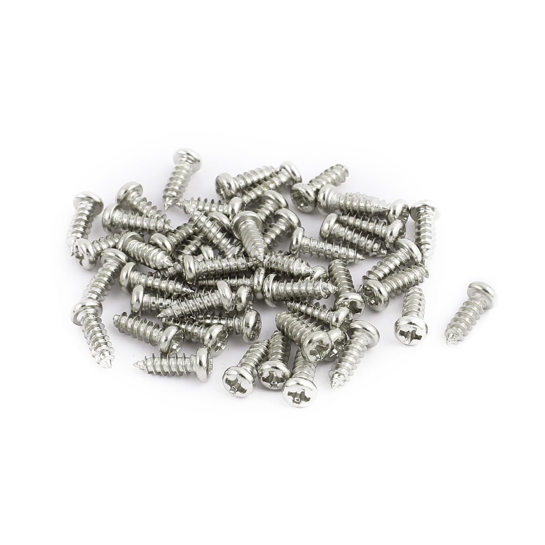 50Pcs M2.5x8mm Stainless Steel Round Head Self Tapping Screws Bolts ...