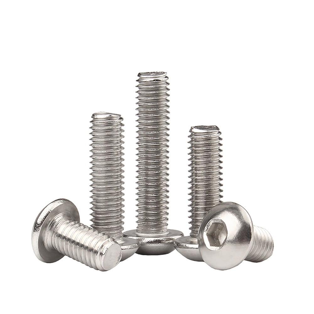 50pcs M2 M2.5 Button Head Screws Hex Allen Socket Bolts 304 Stainless ...