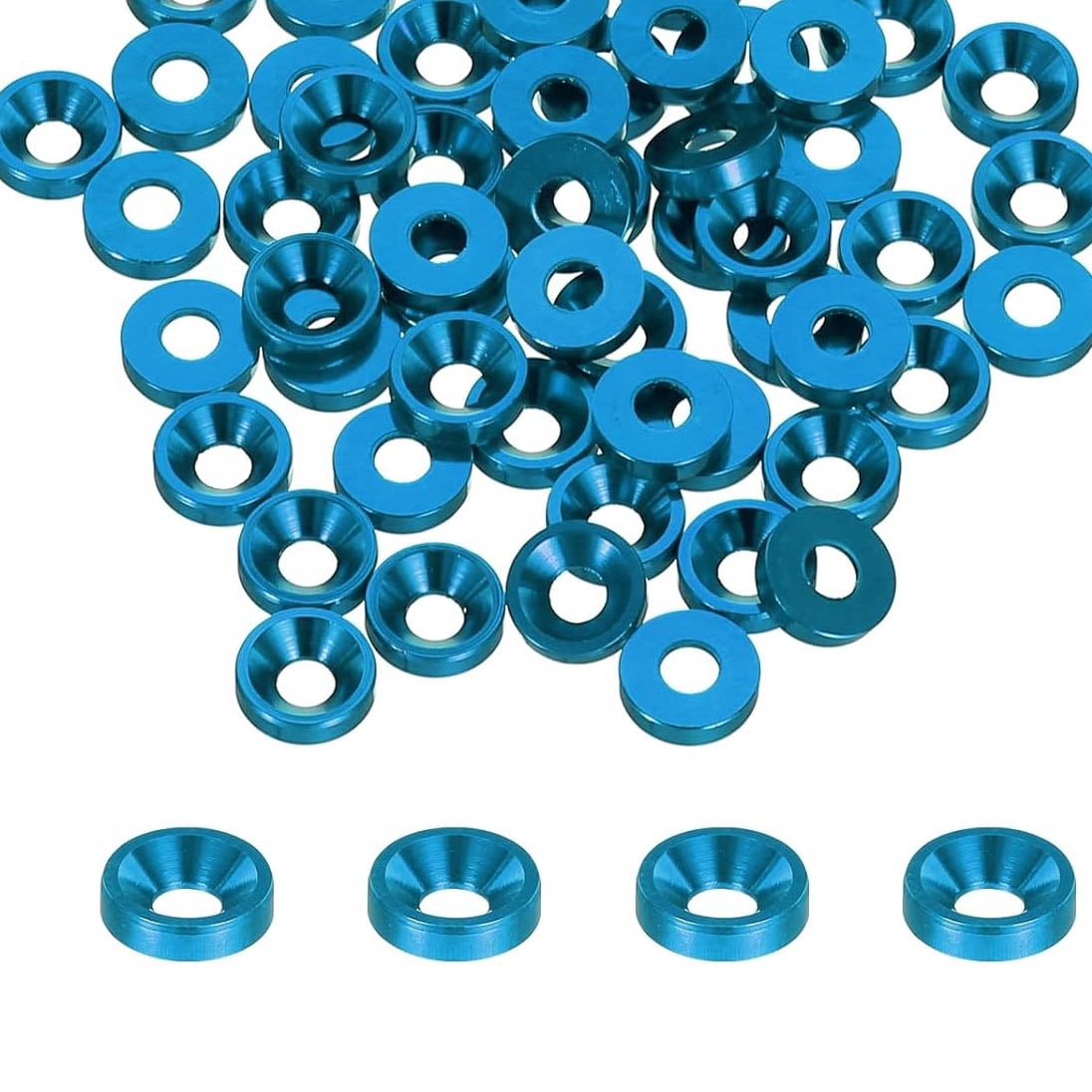 50pcs M3 Counterbore Washers, Anodized Aluminum Alloy Head Gaskets for ...