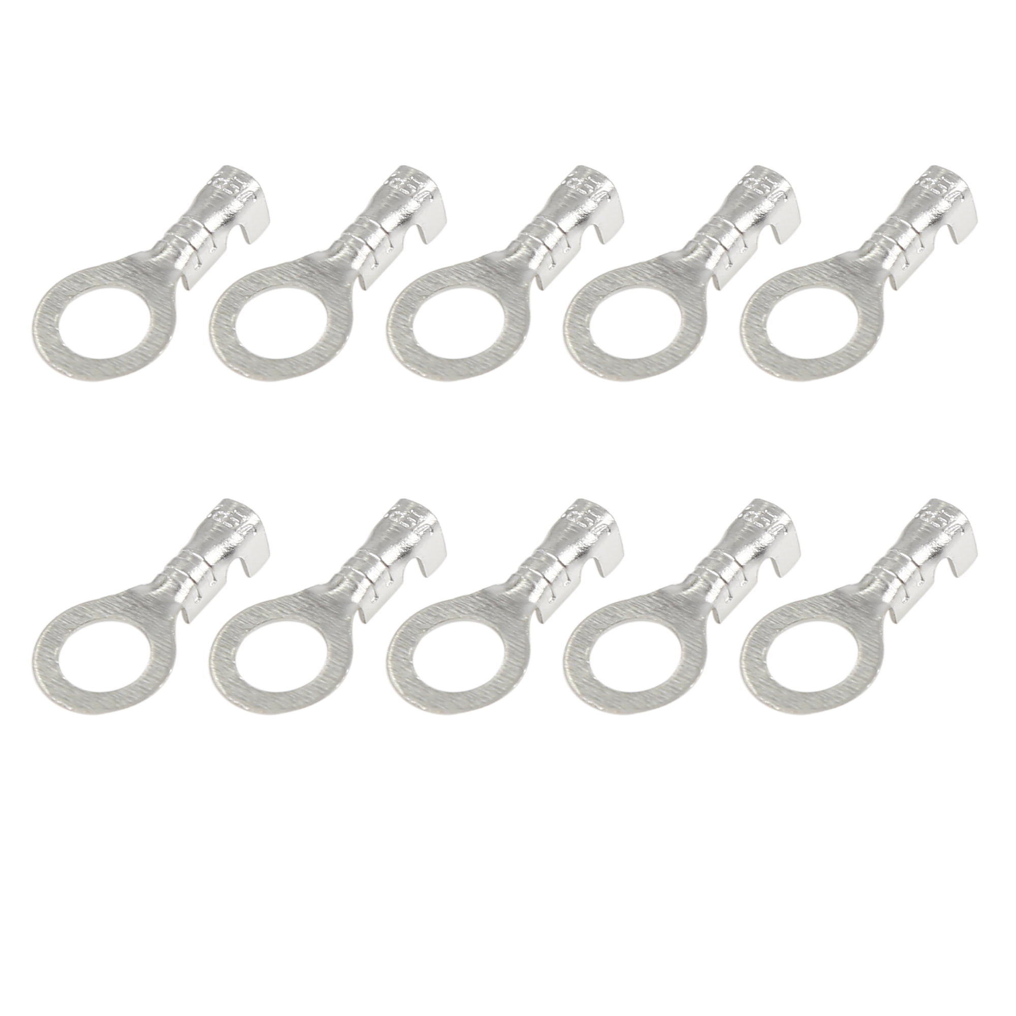 50pcs M5.2 Crimp Ring Lug Terminal Silver Plated Copper Connector 17 x ...