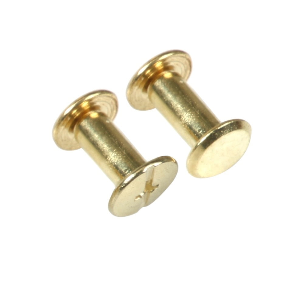 50pcs M5*4-125mm Copper Plated Binding Chicago Screws Nail Rivet Studs ...