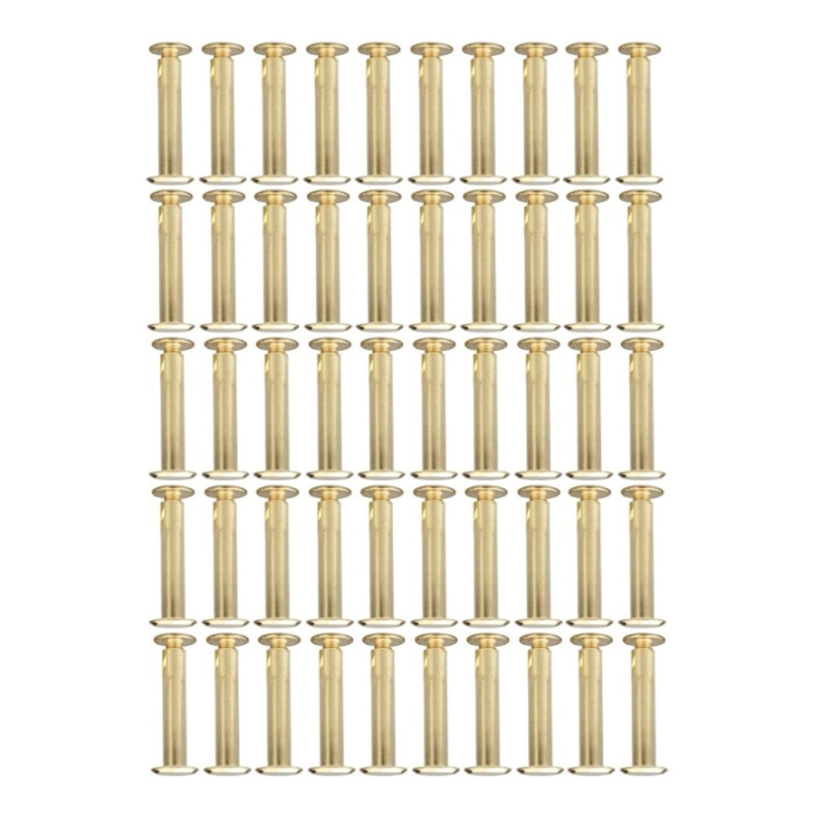50pcs M5 Chicago Screws, Golden Binding Screws Bag Belt Scrapbook Post ...