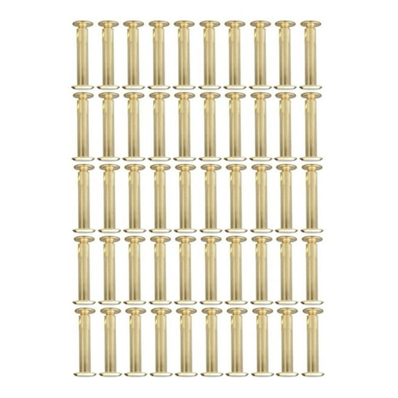 50pcs M5 Chicago Screws, Golden Binding Screws Bag Belt Scrapbook Post ...