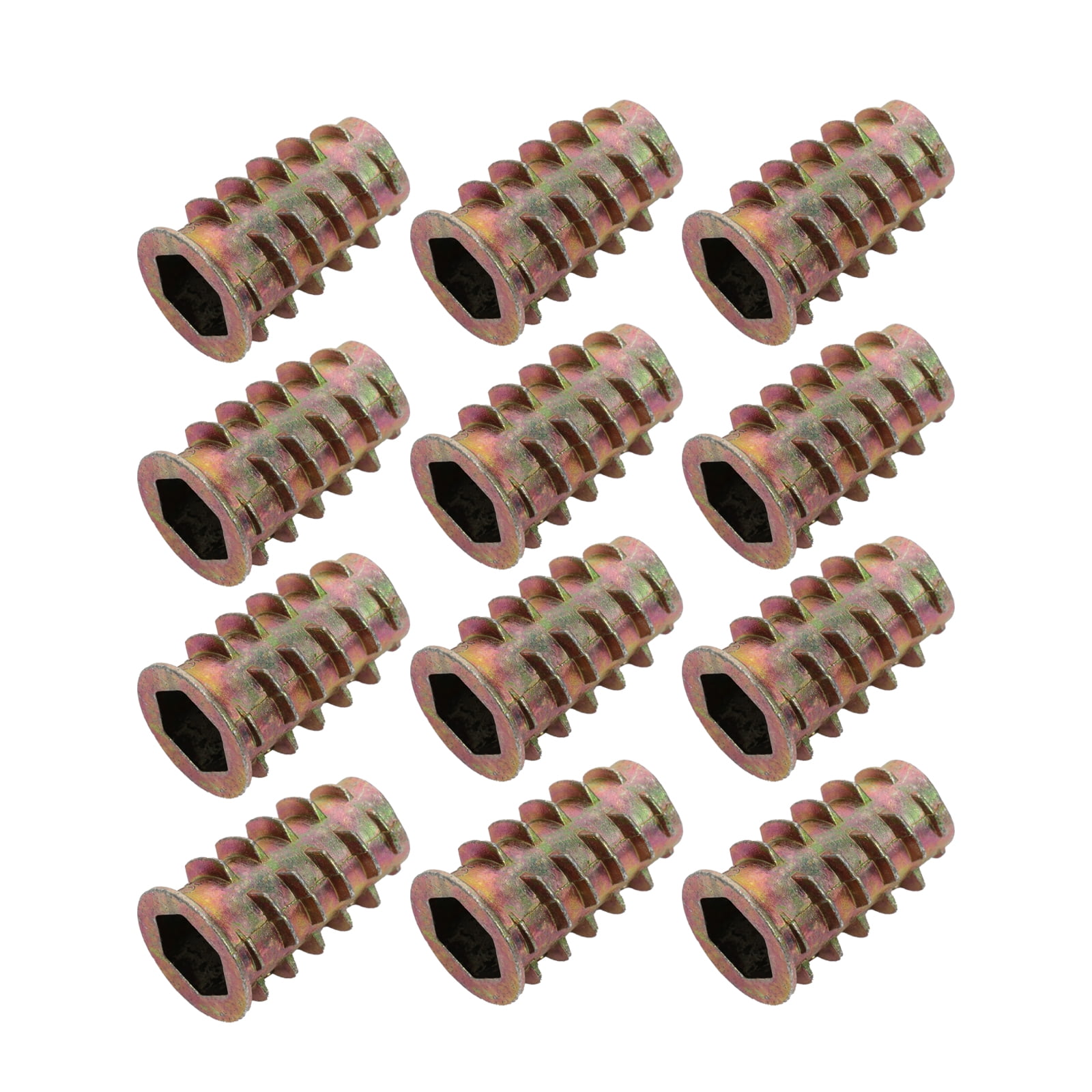 50pcs M8x25 Wood Insert Nut Flanged Hex Drive Head Zinc Alloy Furniture ...